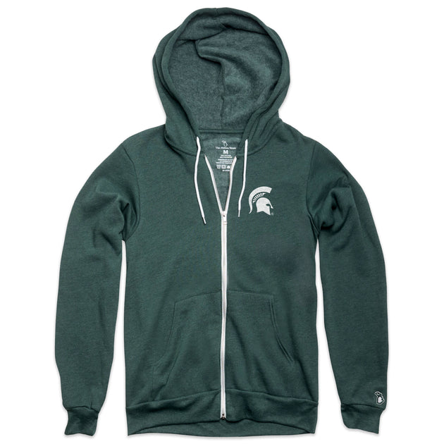 MSU - Spartan Helmet All Season Zip-Up Hoodie | The Mitten State